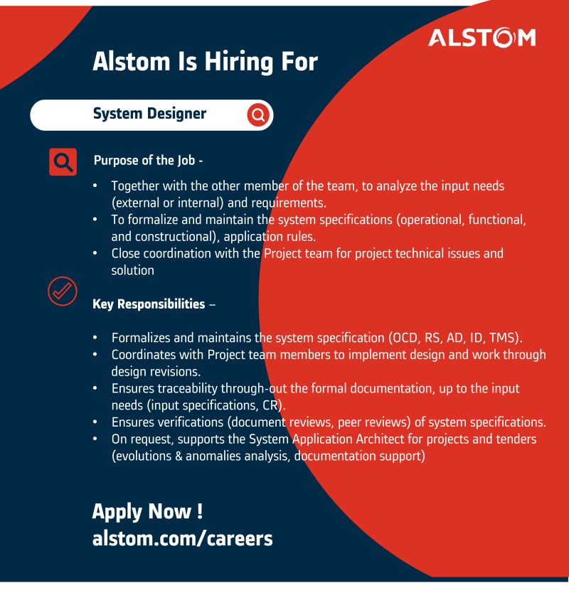 Bhavya Sharma on LinkedIn: We at ALSTOM are hiring for- System Designer ... Bhavya Sharma on LinkedIn: We at ALSTOM are hiring for- System Designer ...