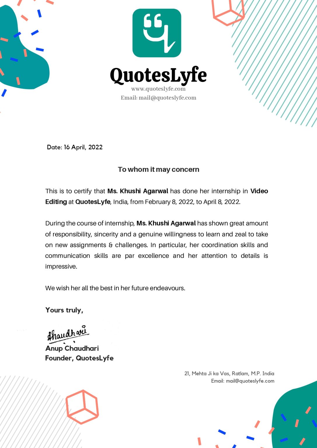 KHUSHI AGARWAL posted on LinkedIn KHUSHI AGARWAL posted on LinkedIn