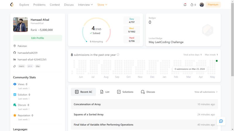 Hamaad Afzal on LinkedIn: 🔍 Exploring problem-solving on LeetCode! 🚀 ... Hamaad Afzal on LinkedIn: 🔍 Exploring problem-solving on LeetCode! 🚀 ...