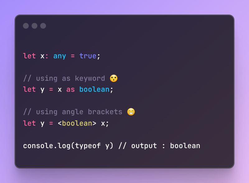 Siavash Khani on LinkedIn: #typescript #javascript #typecasting Siavash Khani on LinkedIn: #typescript #javascript #typecasting