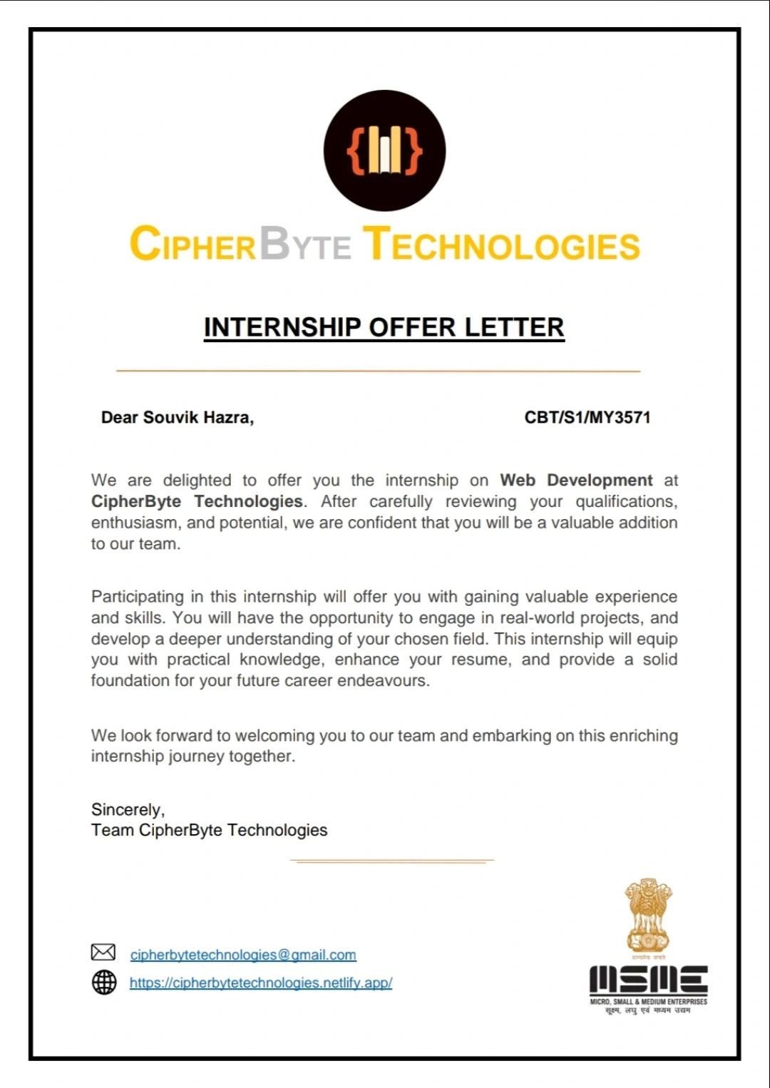 Souvik Hazra on LinkedIn: #cipherbytetechnologies Souvik Hazra on LinkedIn: #cipherbytetechnologies