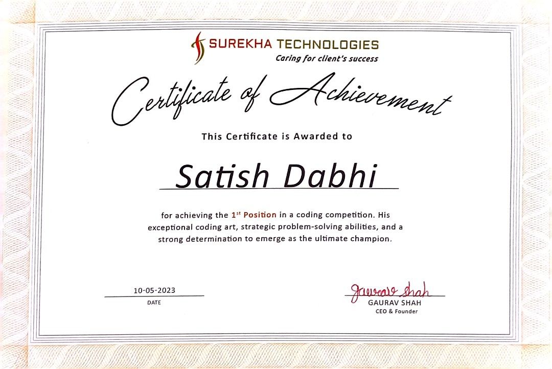 Satish Dabhi on LinkedIn: 🏆 I am thrilled to announce that I have won ... Satish Dabhi on LinkedIn: 🏆 I am thrilled to announce that I have won ...