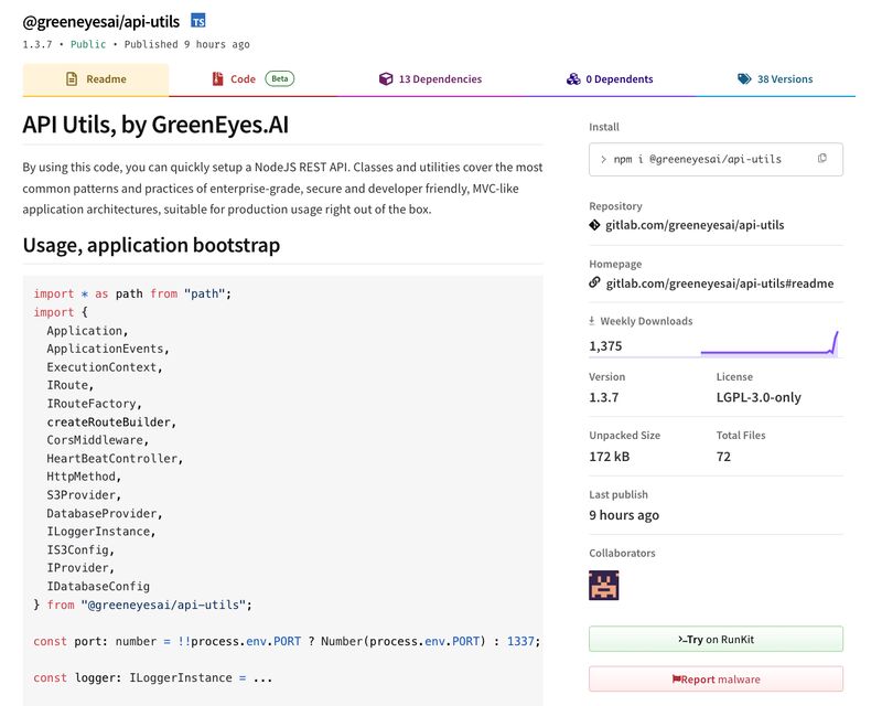 GreenEyes.AI on LinkedIn: #opensource #nodejs #npm #api GreenEyes.AI on LinkedIn: #opensource #nodejs #npm #api