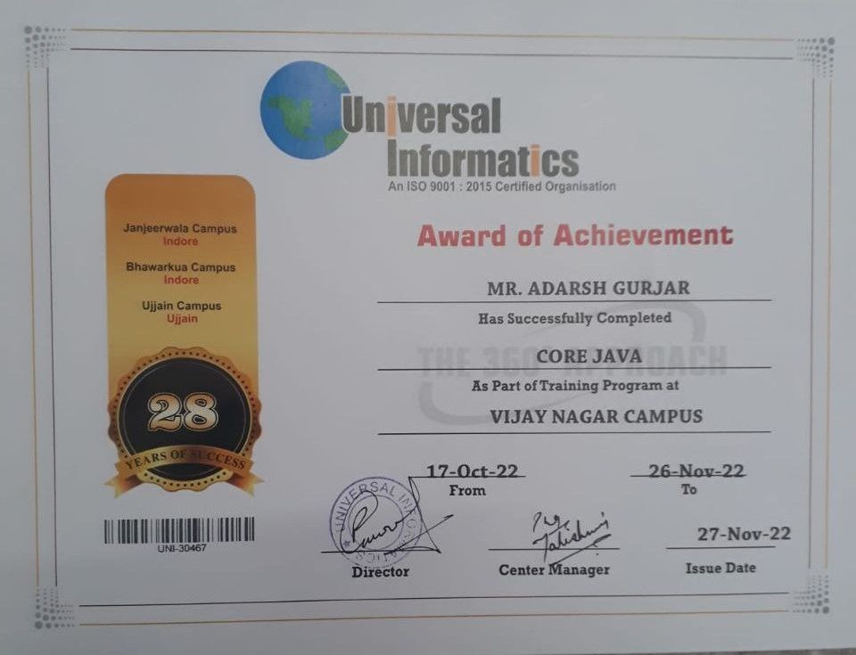 Adarsh gurjar on LinkedIn: I’m happy to share that I’ve obtained a new ... Adarsh gurjar on LinkedIn: I’m happy to share that I’ve obtained a new ...