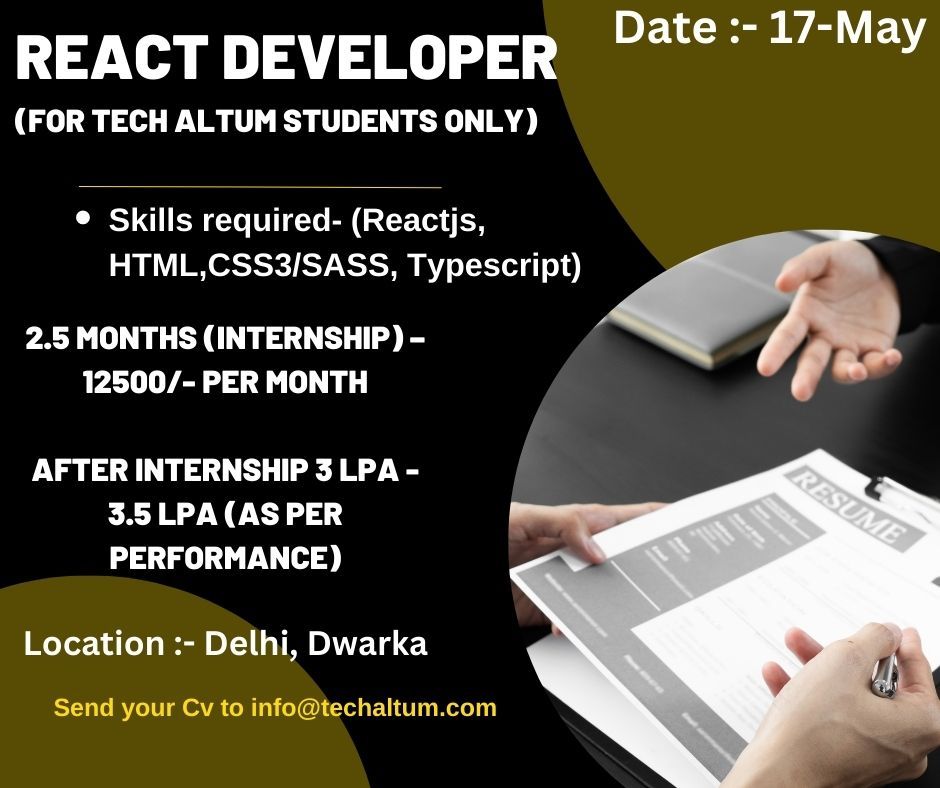 Tech Altum on LinkedIn: #opportunity #placements #tech #students # ... Tech Altum on LinkedIn: #opportunity #placements #tech #students # ...