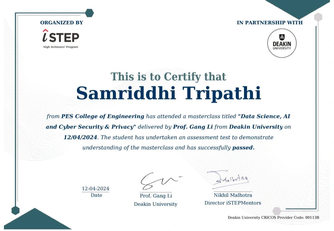 SAMRIDDHI TRIPATHI on LinkedIn: #datascience #ai #cybersecurity # ... SAMRIDDHI TRIPATHI on LinkedIn: #datascience #ai #cybersecurity # ...