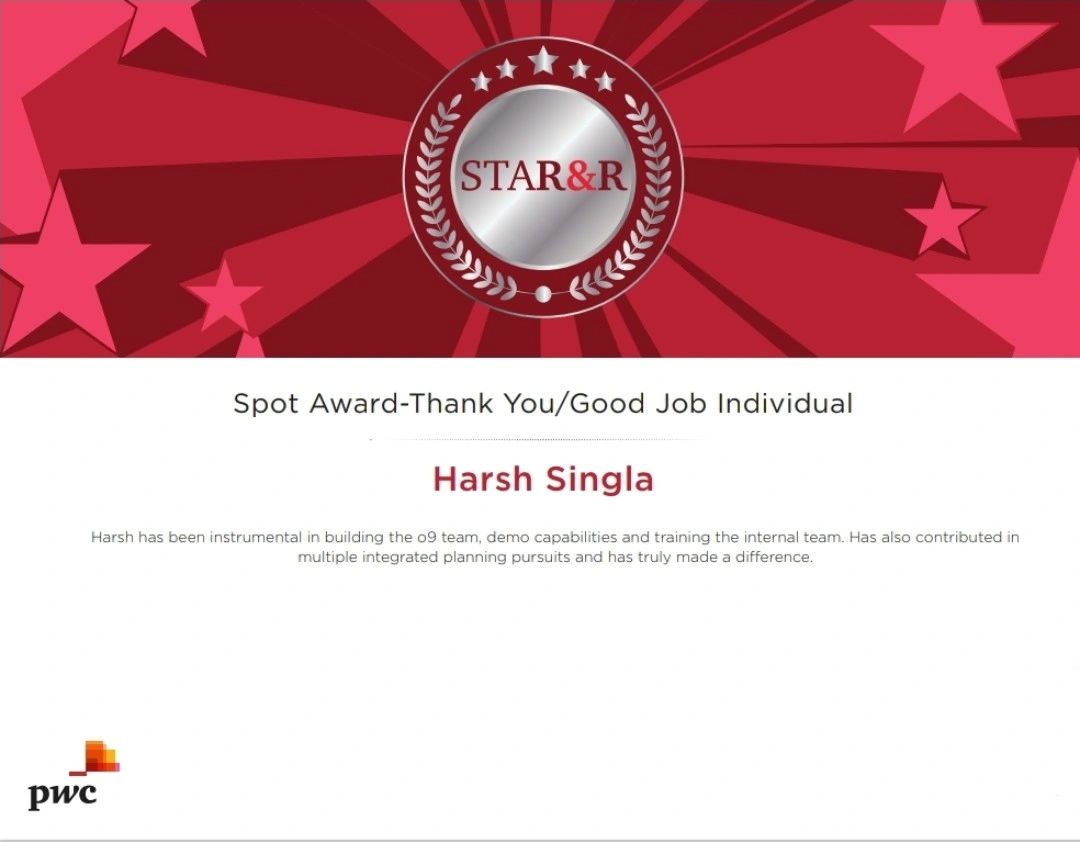 Harsh Singla on LinkedIn: #pwc #o9 #innovation #appreciationaward # ... Harsh Singla on LinkedIn: #pwc #o9 #innovation #appreciationaward # ...