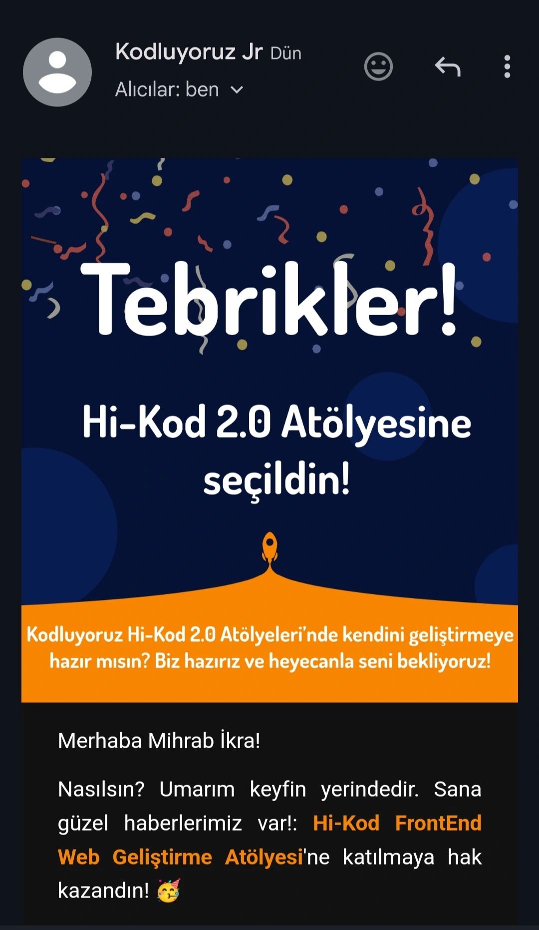 Mihrab İkra KAVŞİT LinkedIn‘de: Değerli bağlantılarım, Kodluyoruz ... Mihrab İkra KAVŞİT LinkedIn‘de: Değerli bağlantılarım, Kodluyoruz ...