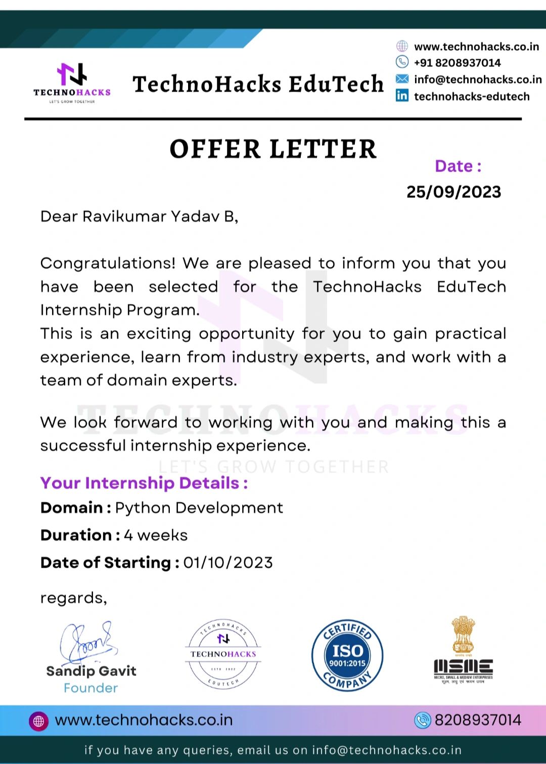 RaviKumar Yadav on LinkedIn: TechnoHacks EduTech Official RaviKumar Yadav on LinkedIn: TechnoHacks EduTech Official