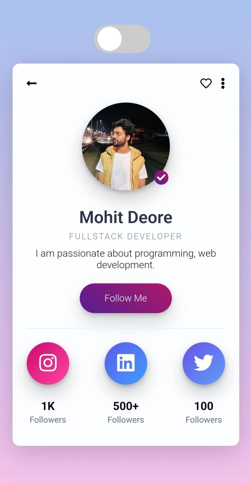 Mohit Deore on LinkedIn: Made a profile card link : https://ln.run/510Qv Mohit Deore on LinkedIn: Made a profile card link : https://ln.run/510Qv