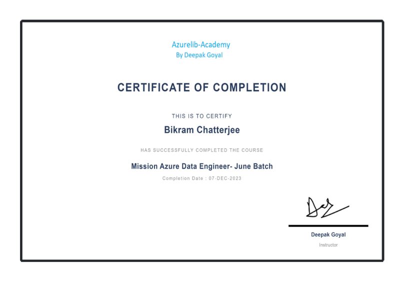 Bikram Chatterjee on LinkedIn: Happy to share that I have completed ... Bikram Chatterjee on LinkedIn: Happy to share that I have completed ...