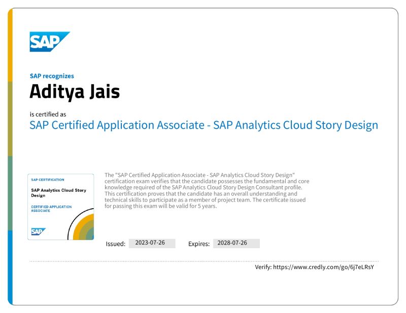 Aditya Jais on LinkedIn: I’m happy to share that I’ve obtained a new ... Aditya Jais on LinkedIn: I’m happy to share that I’ve obtained a new ...