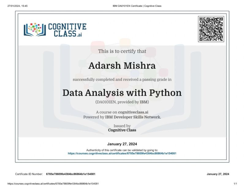 Adarsh Mishra on LinkedIn: #dataanalysis #python #certification # ... Adarsh Mishra on LinkedIn: #dataanalysis #python #certification # ...