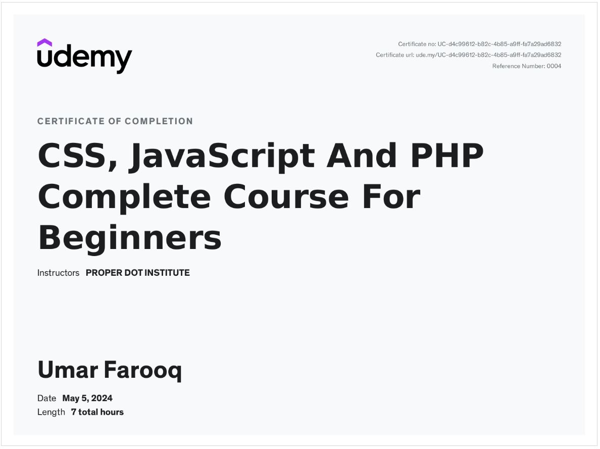 umar Farooq on LinkedIn: #css #javascript #php #udemy #webdevelopment # ... umar Farooq on LinkedIn: #css #javascript #php #udemy #webdevelopment # ...