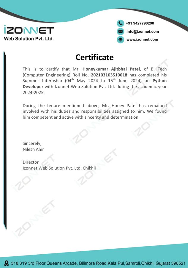 Honey Patel on LinkedIn: #internship #python #flask #mongodb # ... Honey Patel on LinkedIn: #internship #python #flask #mongodb # ...