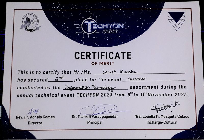 Sanket Kumbhar on LinkedIn: #codechallenge #runnerup #codingjourney Sanket Kumbhar on LinkedIn: #codechallenge #runnerup #codingjourney