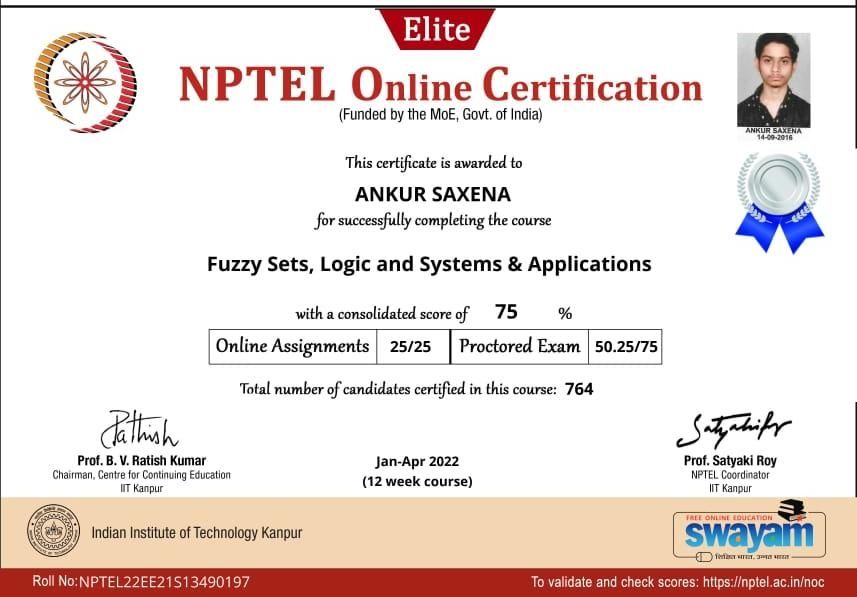 Ankur Saxena on LinkedIn: #nptel #iitkanpur Ankur Saxena on LinkedIn: #nptel #iitkanpur