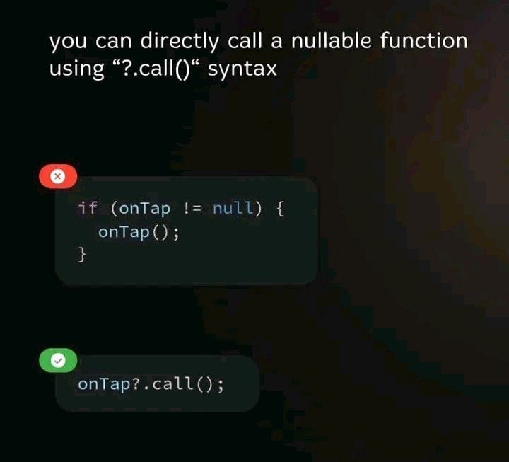Sharjeel Akram on LinkedIn: Calling Nullable function in Dart flutter. Sharjeel Akram on LinkedIn: Calling Nullable function in Dart flutter.