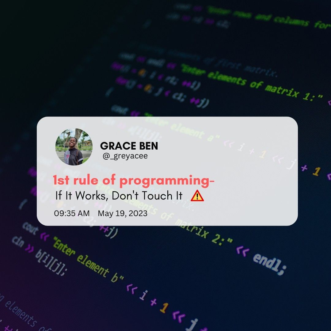 Grace Ben on LinkedIn: #coding #programming #programmers #coder # ... Grace Ben on LinkedIn: #coding #programming #programmers #coder # ...