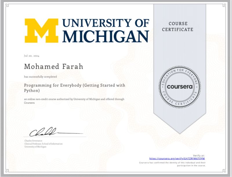 Mohamed Farah on LinkedIn: I successfully completed the Mohamed Farah on LinkedIn: I successfully completed the