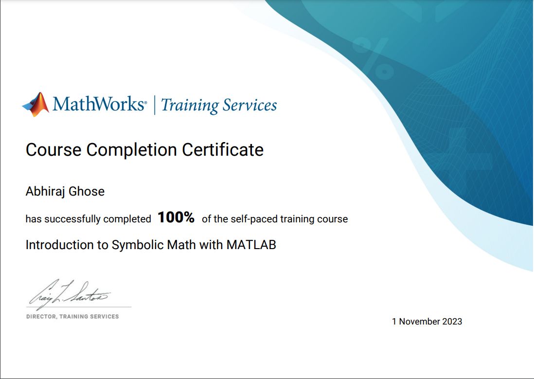 Abhiraj Ghose on LinkedIn: Completed 'Introduction to Symbolic Math ... Abhiraj Ghose on LinkedIn: Completed 'Introduction to Symbolic Math ...
