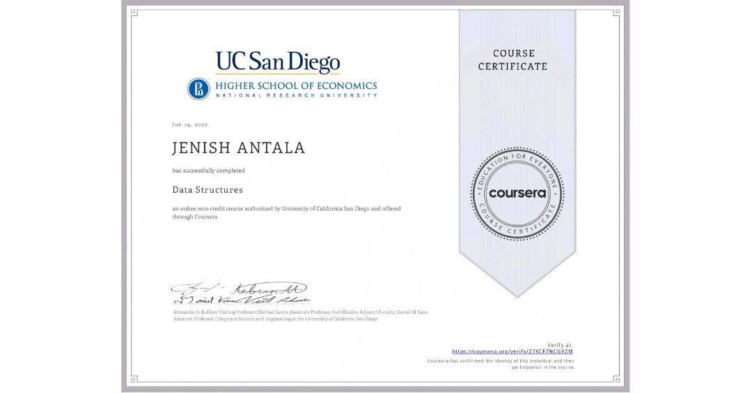 Jenish Antala on LinkedIn: Excited to share that I've successfully ... Jenish Antala on LinkedIn: Excited to share that I've successfully ...
