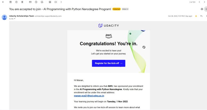 Manan Gupta on LinkedIn: #python #ai #udacity #scholarship Manan Gupta on LinkedIn: #python #ai #udacity #scholarship
