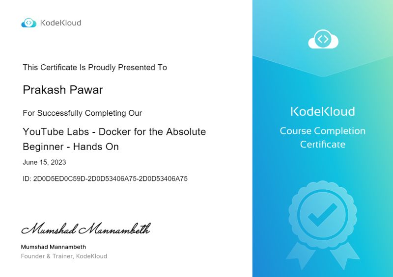 Prakash Pawar on LinkedIn: #docker #certification Prakash Pawar on LinkedIn: #docker #certification