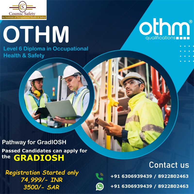 Cosmic Safety Training Institute on LinkedIn: #othm #level6diploma # ... Cosmic Safety Training Institute on LinkedIn: #othm #level6diploma # ...