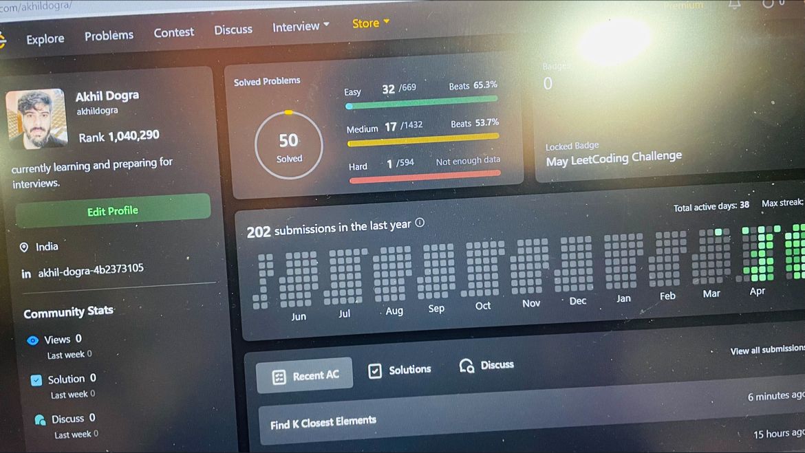 Akhil Dogra on LinkedIn: Finally solved 50 questions on LEETCODE. This ... Akhil Dogra on LinkedIn: Finally solved 50 questions on LEETCODE. This ...