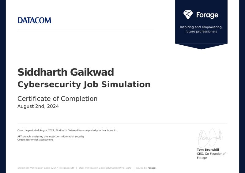 Siddharth Gaikwad on LinkedIn: #datacom #cybersecurity #cyber #it Siddharth Gaikwad on LinkedIn: #datacom #cybersecurity #cyber #it