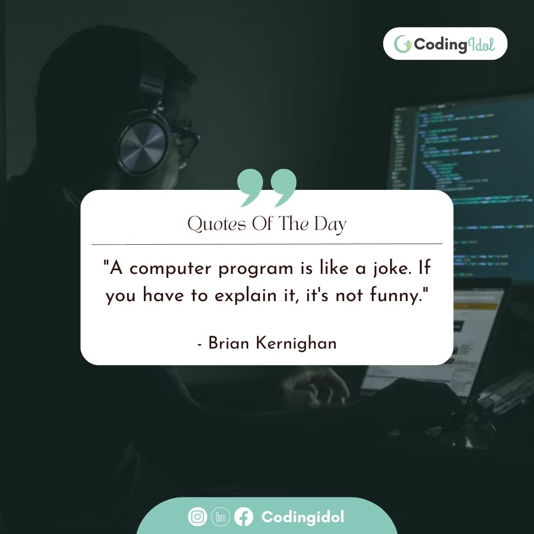 CodingIdol on LinkedIn: #developer #coding #codingquote #cleancode # ... CodingIdol on LinkedIn: #developer #coding #codingquote #cleancode # ...