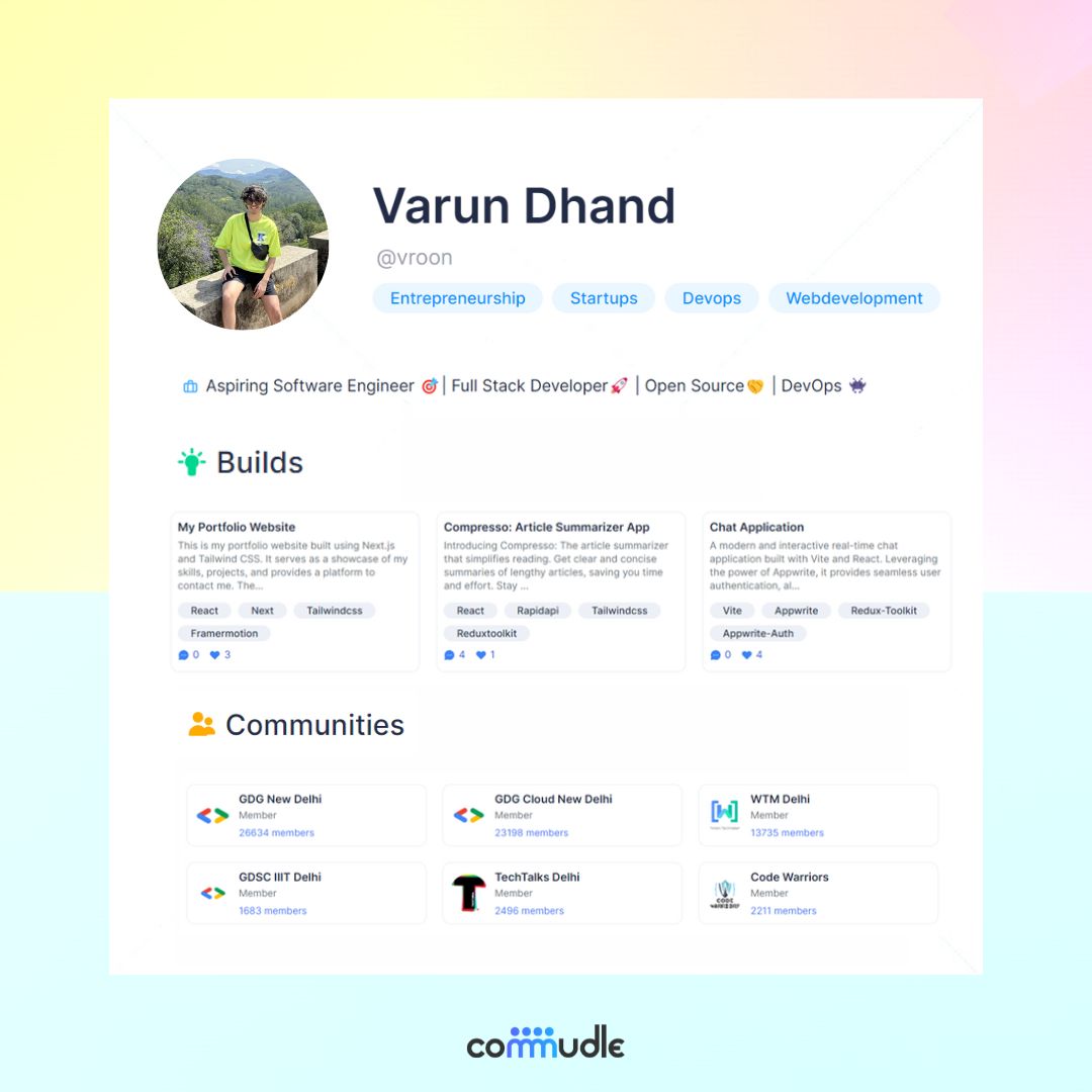 Chirag Tankan on LinkedIn: Varun Dhand Commudle Chirag Tankan on LinkedIn: Varun Dhand Commudle