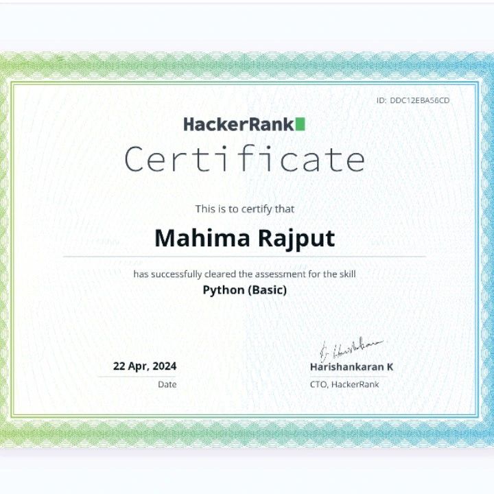 Mahima Rajput on LinkedIn: #python #codingskills #pythonprogramming # ... Mahima Rajput on LinkedIn: #python #codingskills #pythonprogramming # ...