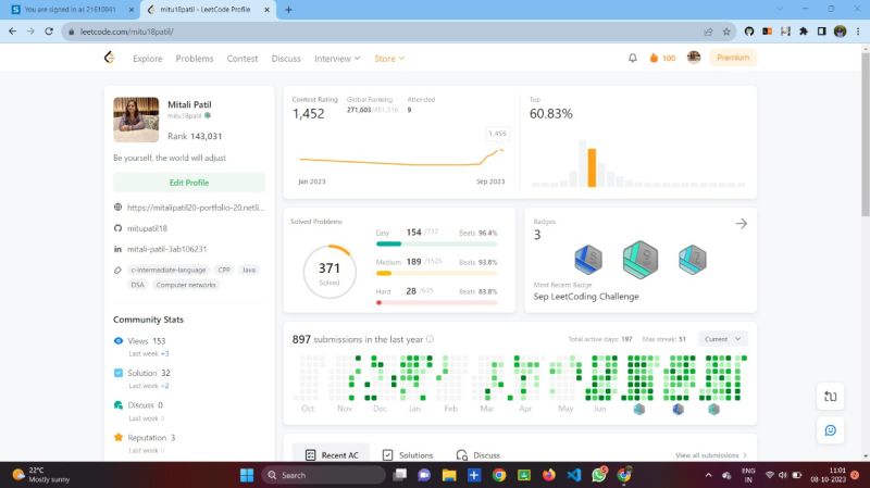 Mitali Patil on LinkedIn: #leetcode #100daysofcode #problemsolving # ... Mitali Patil on LinkedIn: #leetcode #100daysofcode #problemsolving # ...