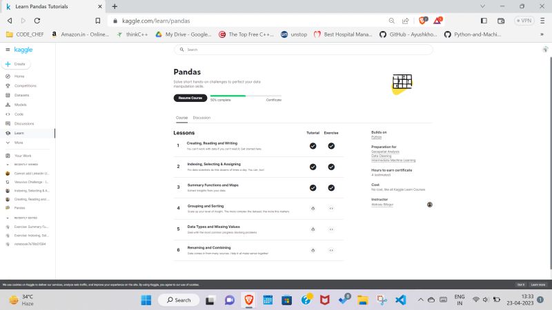 Vaishali P on LinkedIn: #day1 #pandas #kaggle #datascience # ... Vaishali P on LinkedIn: #day1 #pandas #kaggle #datascience # ...
