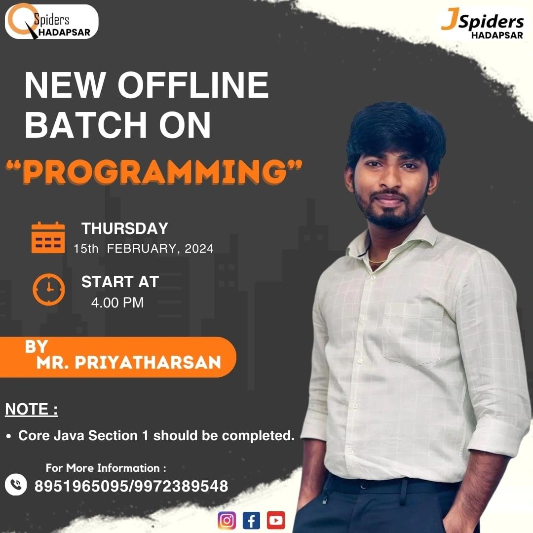 QSpiders/JSpiders Hadapsar on LinkedIn: #corejava #programming # ... QSpiders/JSpiders Hadapsar on LinkedIn: #corejava #programming # ...