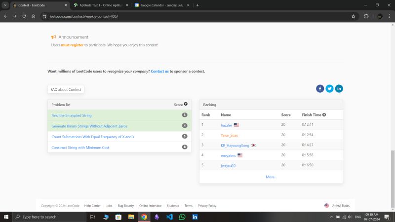 Yashasvi Parashar on LinkedIn: #leetcode #codingjourney #contest405 # ... Yashasvi Parashar on LinkedIn: #leetcode #codingjourney #contest405 # ...