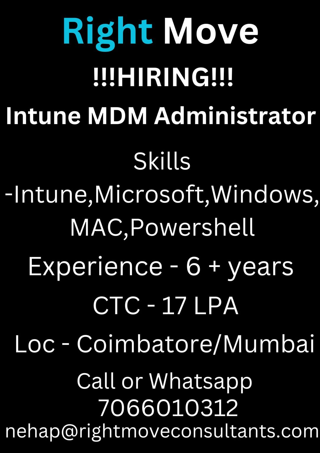 Neha P on LinkedIn: #hiring #intune #mdm #microsoft #window #mac #poweshell Neha P on LinkedIn: #hiring #intune #mdm #microsoft #window #mac #poweshell