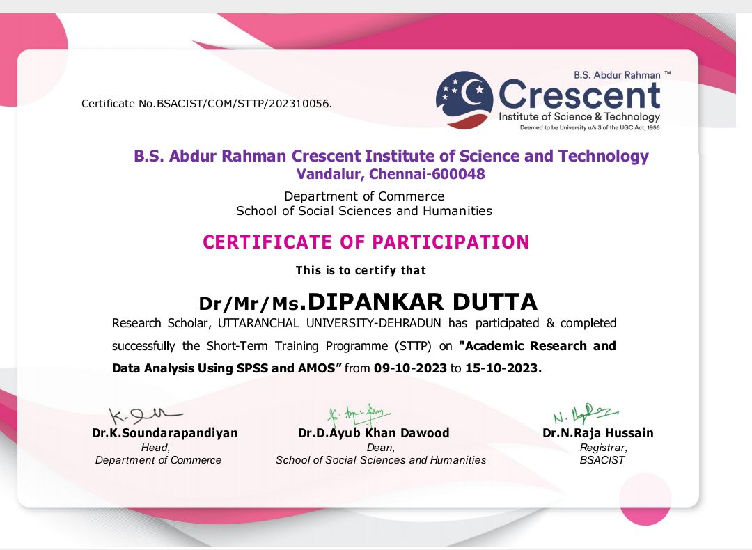 Short-Term Training Program on Research Methodology and Data ... Short-Term Training Program on Research Methodology and Data ...