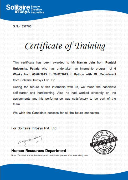 Naman Jain on LinkedIn: Completed Training for 6 weeks in Python with ... Naman Jain on LinkedIn: Completed Training for 6 weeks in Python with ...
