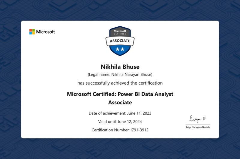 Nikhila Bhuse on LinkedIn: #powerbi #certification #microsoft # ... Nikhila Bhuse on LinkedIn: #powerbi #certification #microsoft # ...
