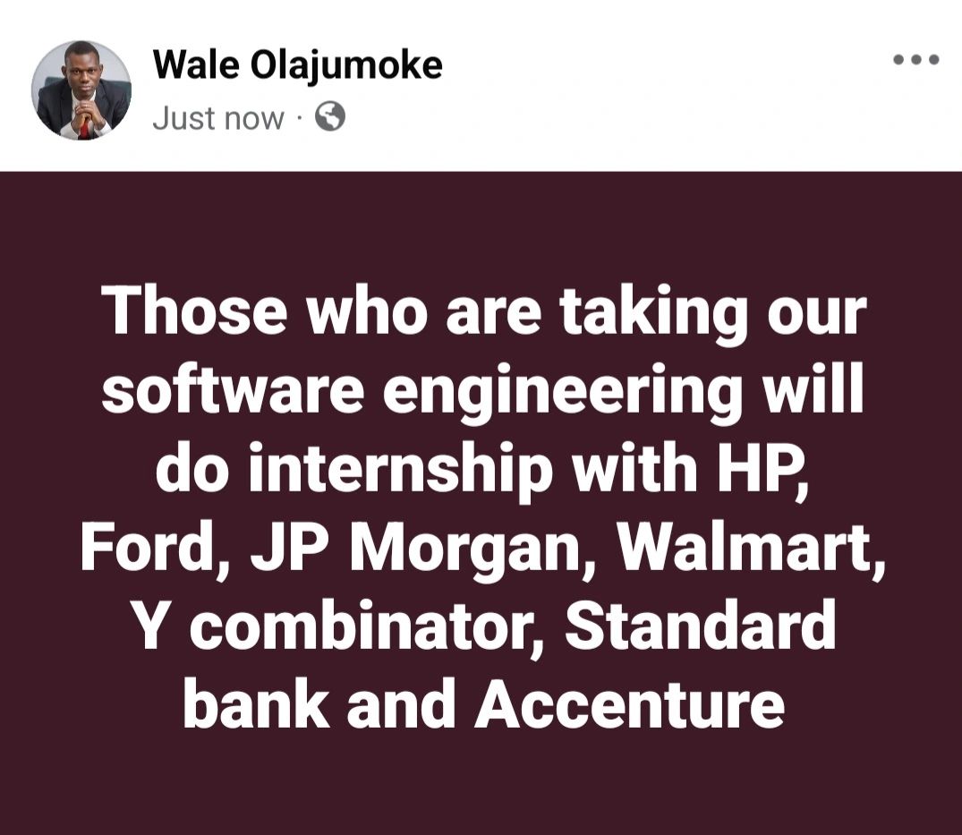 Wale Olajumoke posted on LinkedIn Wale Olajumoke posted on LinkedIn
