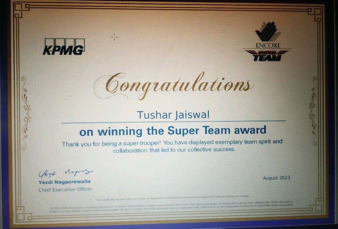 Tushar Jaiswal on LinkedIn: #kpmg #kpmgproud #kpmgcommunityimpact # ... Tushar Jaiswal on LinkedIn: #kpmg #kpmgproud #kpmgcommunityimpact # ...