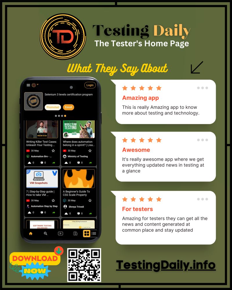 Testing Daily | The Tester's Home Page on LinkedIn: #testers #testing # ... Testing Daily | The Tester's Home Page on LinkedIn: #testers #testing # ...