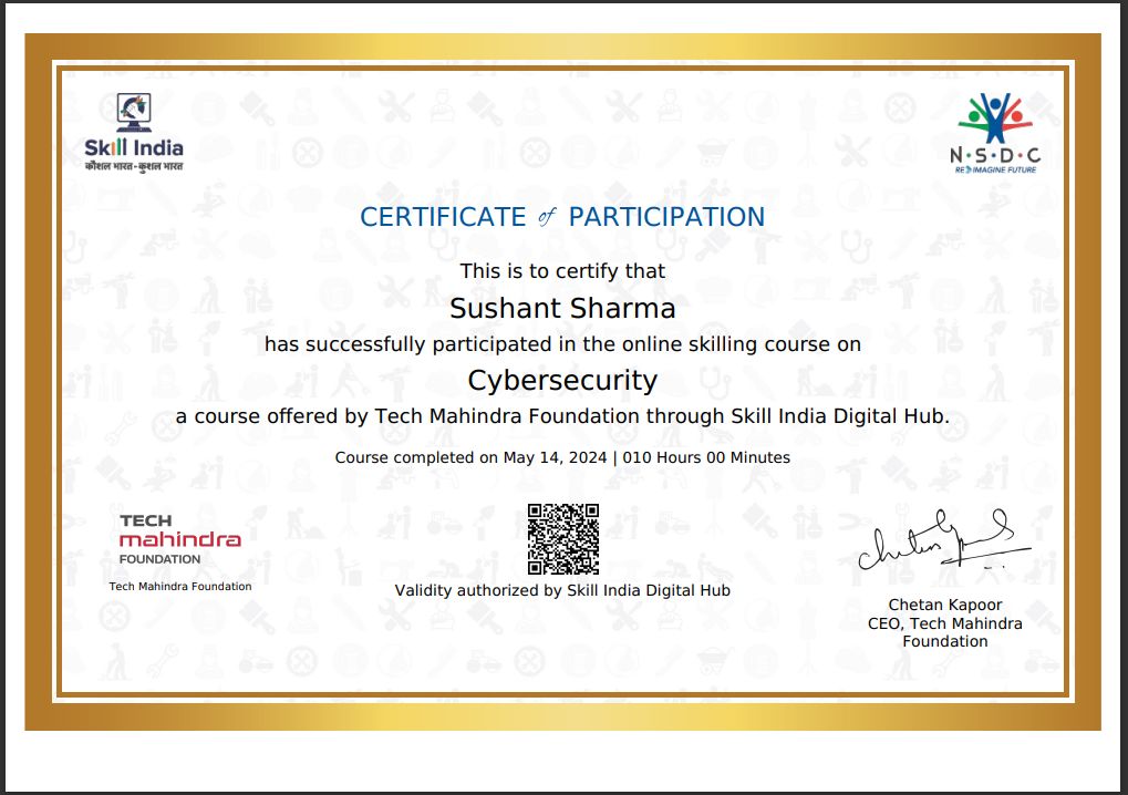 sushant sharma on LinkedIn: i recently completed skilll india online ... sushant sharma on LinkedIn: i recently completed skilll india online ...