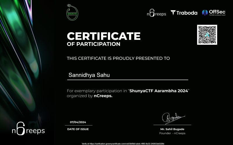 Sannidhya Sahu on LinkedIn: #cybersecurity #learning #capturetheflag # ... Sannidhya Sahu on LinkedIn: #cybersecurity #learning #capturetheflag # ...