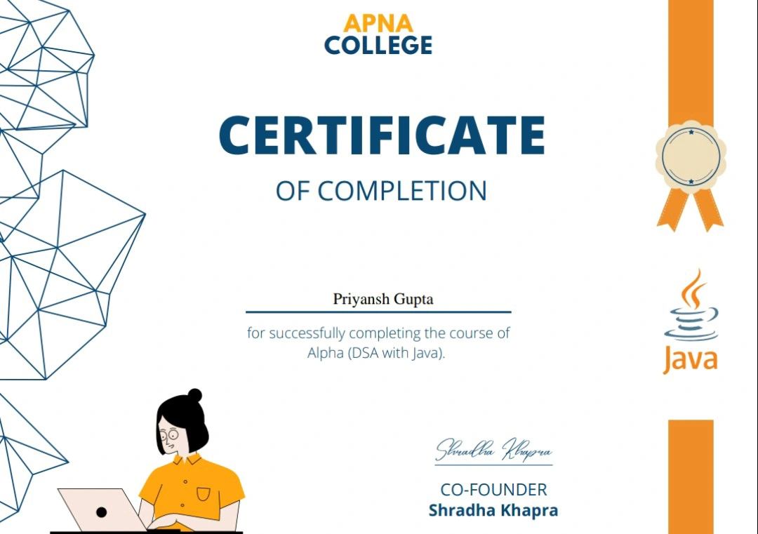 Priyansh Gupta on LinkedIn: #java #dsa #alphabatch4 #programmingjourney Priyansh Gupta on LinkedIn: #java #dsa #alphabatch4 #programmingjourney