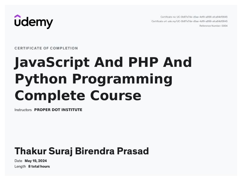 Suraj Birendra Prasad Thakur on LinkedIn: #udemy Suraj Birendra Prasad Thakur on LinkedIn: #udemy