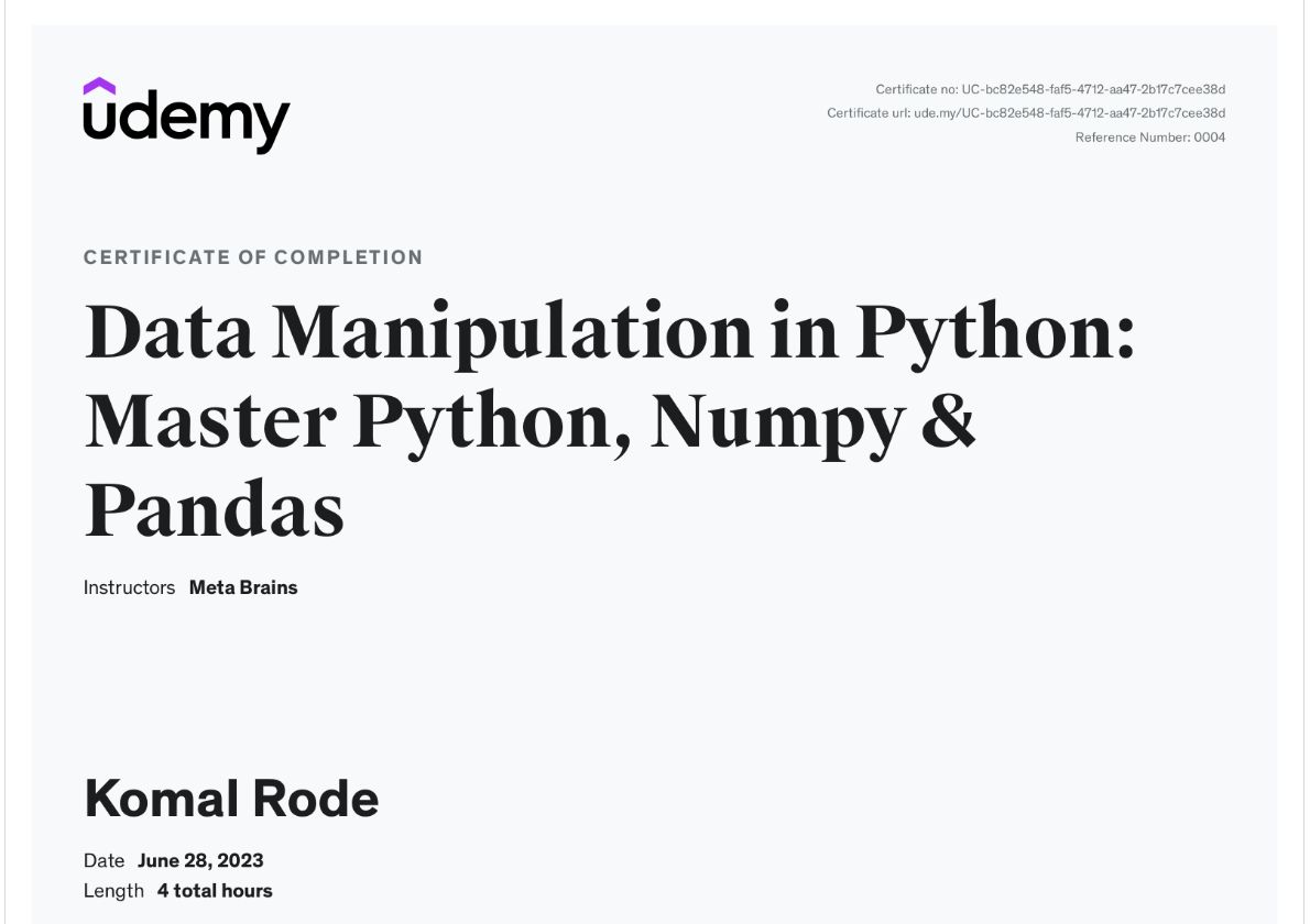 Komal Rode on LinkedIn: #datamanipulation #python #numpy #pandas # ... Komal Rode on LinkedIn: #datamanipulation #python #numpy #pandas # ...